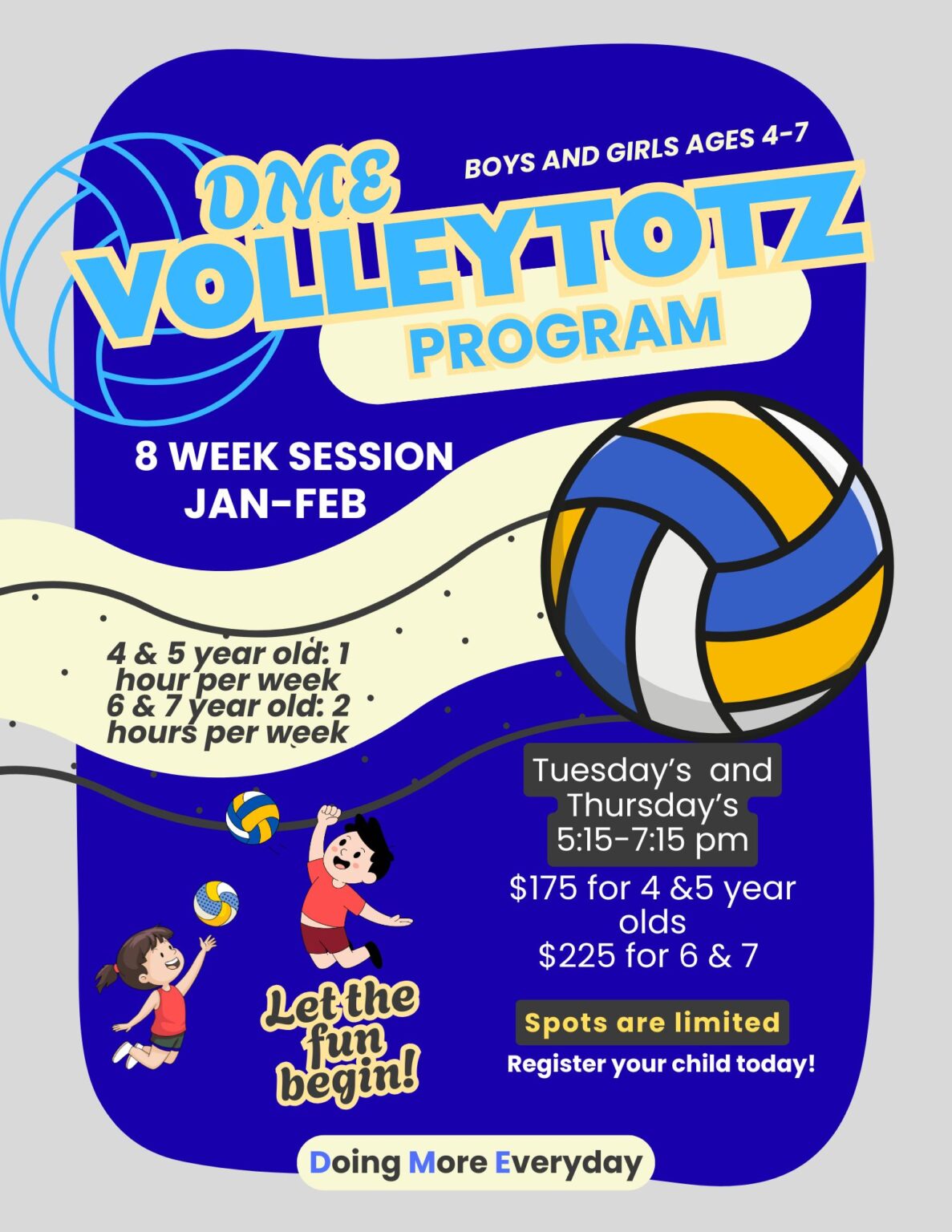 Indoor Volleyball Program Daytona Beach, Florida - DME Academy